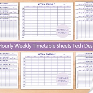 Hourly Weekly Schedule | Computer Science and Technology | Printable ...