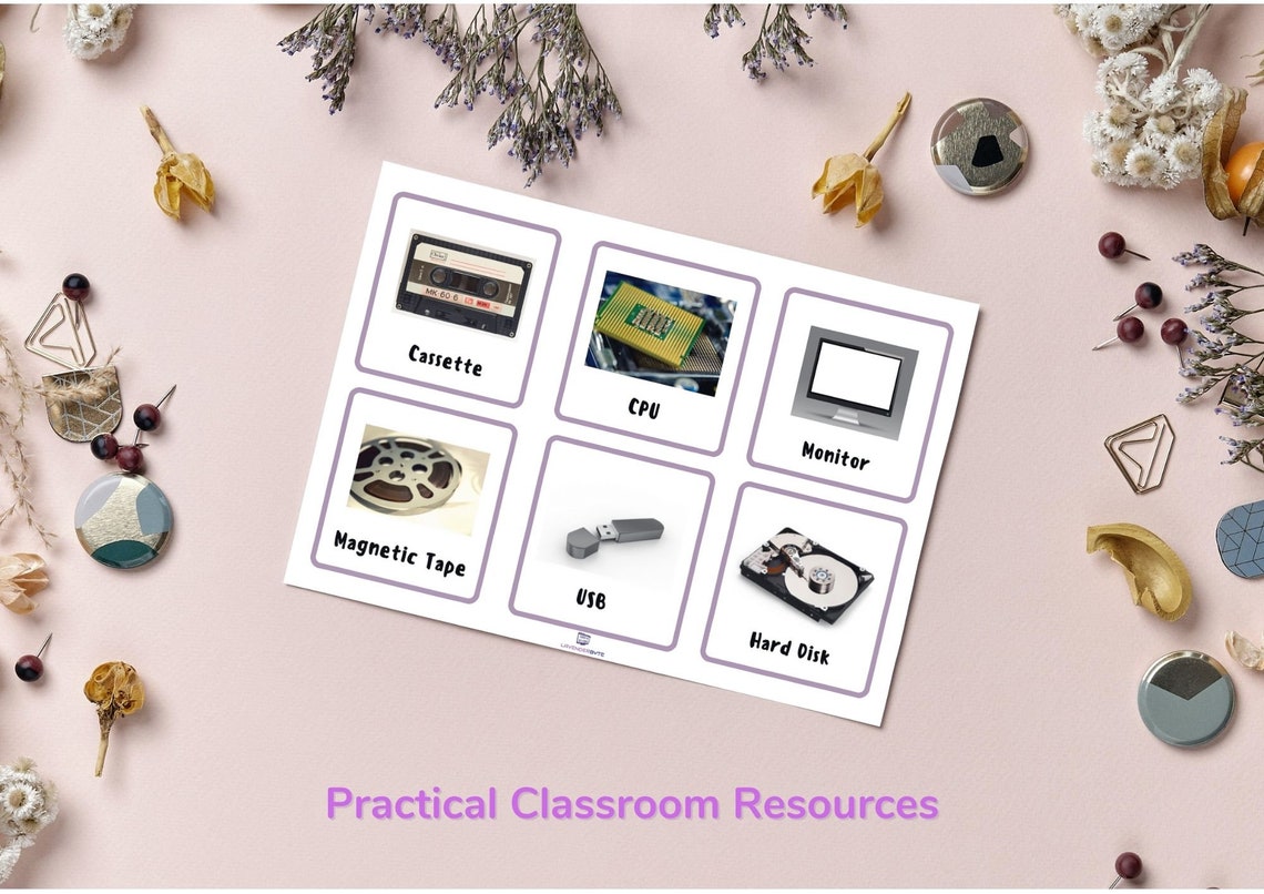 Computer Hardware Flash Cards 30 Printable Cards for Teaching Computer ...