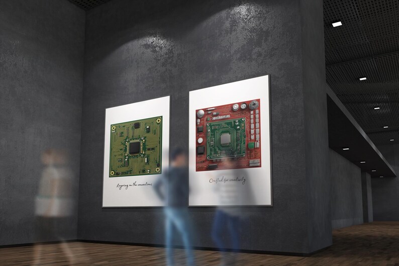 Set of 10 Circuit Board Posters | Modern Tech Art Prints | Unique ...