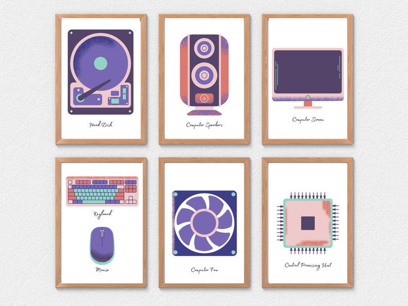 Tech Gift Classroom Office Decor Poster Computer Hardware Part - Etsy