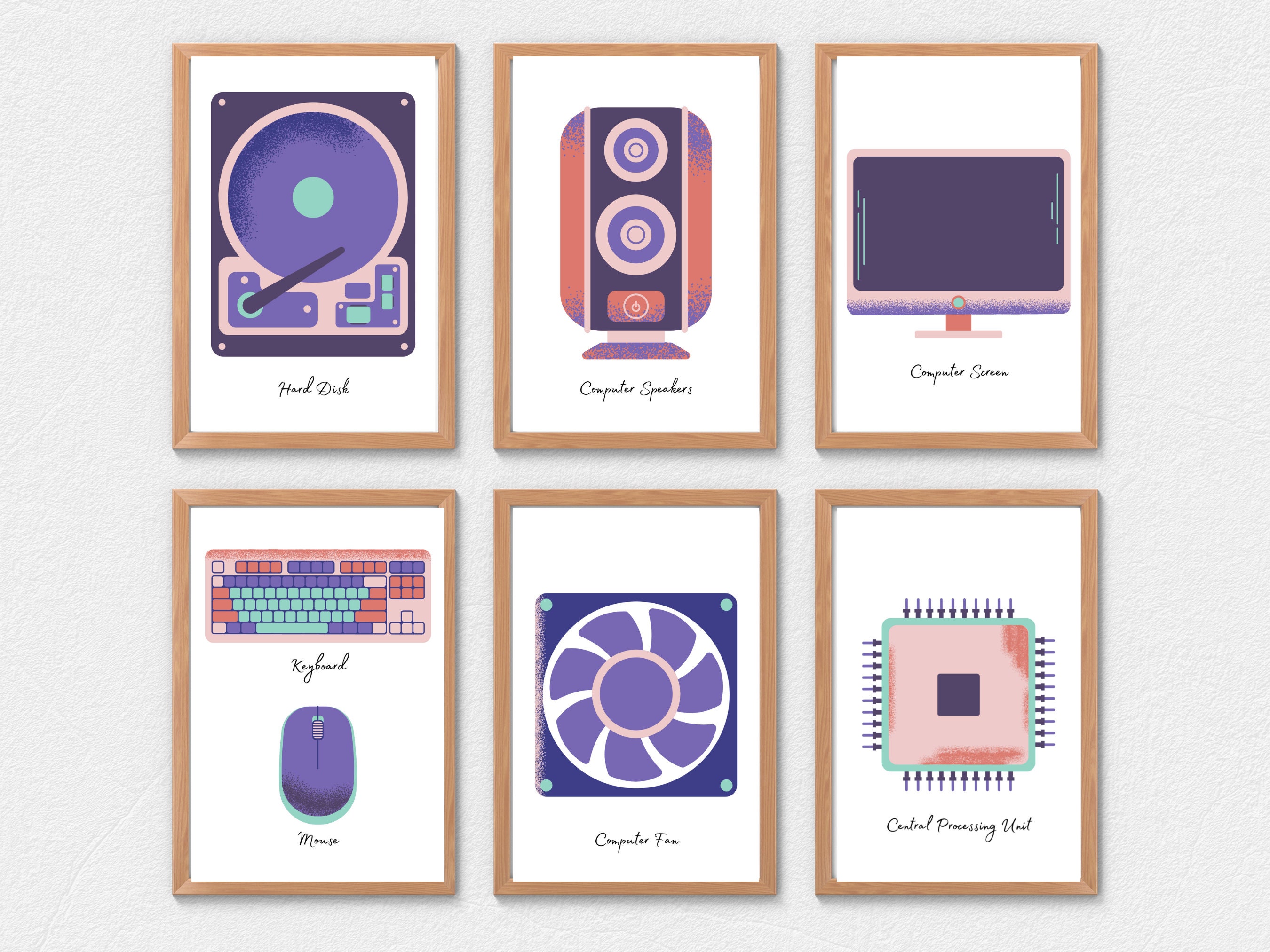 Tech Gift Classroom Office Decor Poster Computer Hardware Part Wall ...