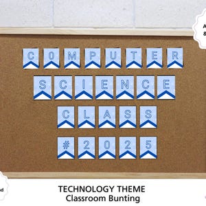 TECHNOLOGY Flag Bunting, Custom Classroom Display, Classroom Header ...