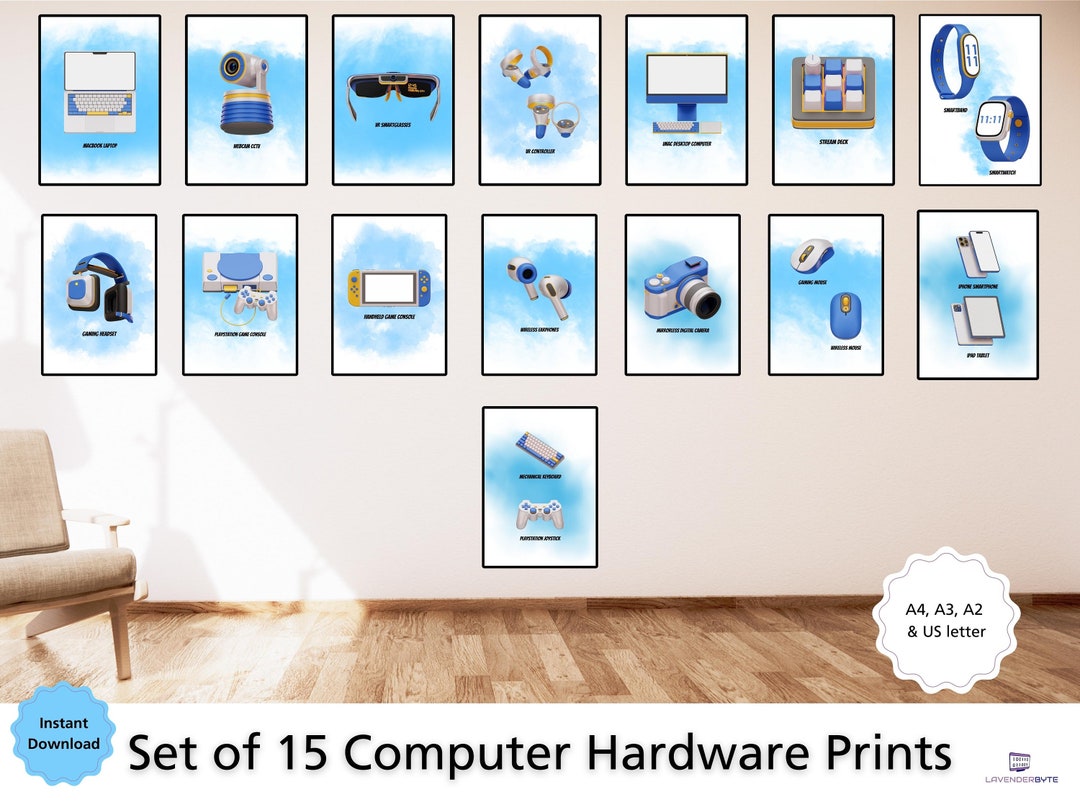 Downloadable Gaming Posters Set - Gamer Computer Hardware Technology ...