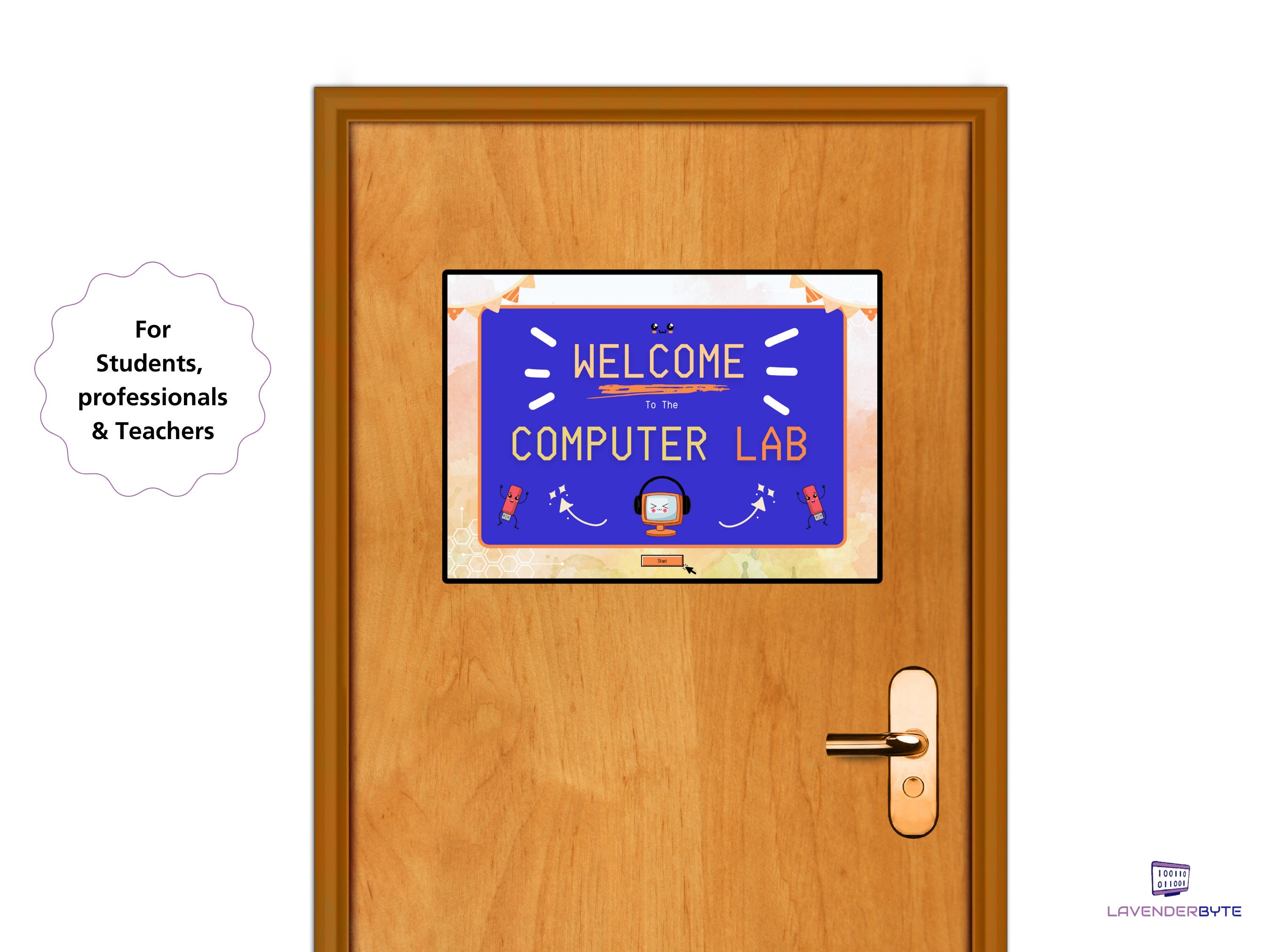 Computer Lab Cute Sign School Classroom Computing Decor Teacher Door ...