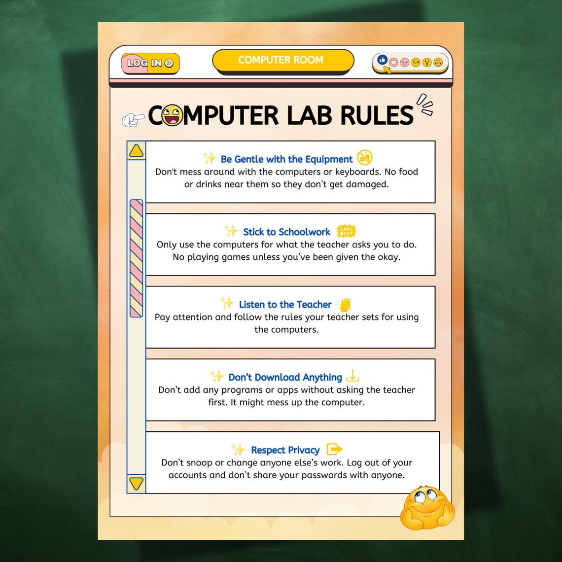 Computer Lab Rules Poster |classroom Rules | Computer Science & ICT ...