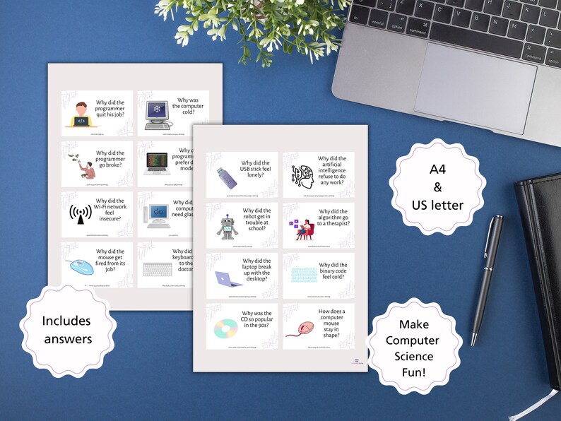 Back to School Lunchbox Jokes for Kids Technology Theme Cards - Etsy