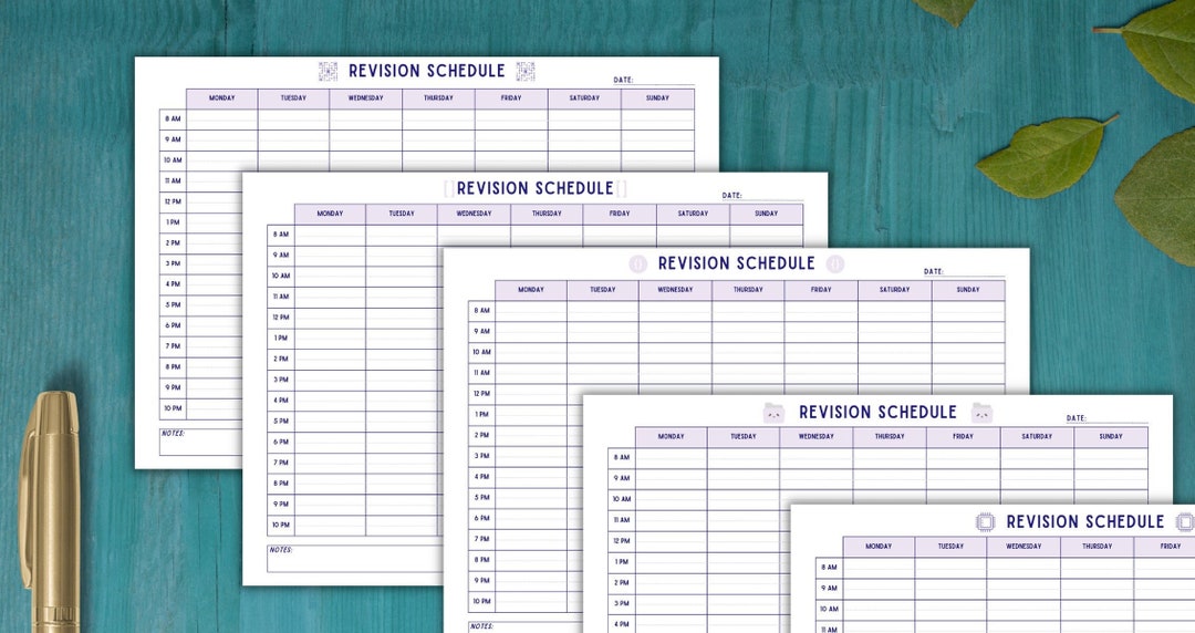 GCSE & A-level Tech-themed Revision Timetable | Simple Printable Study ...