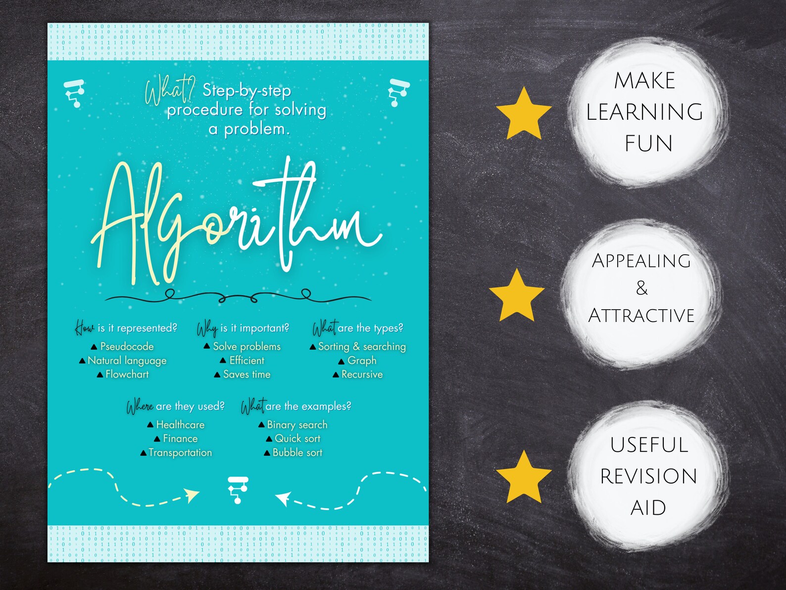 Algorithm Poster | Computer Science Classroom GCSE Revision (digital ...