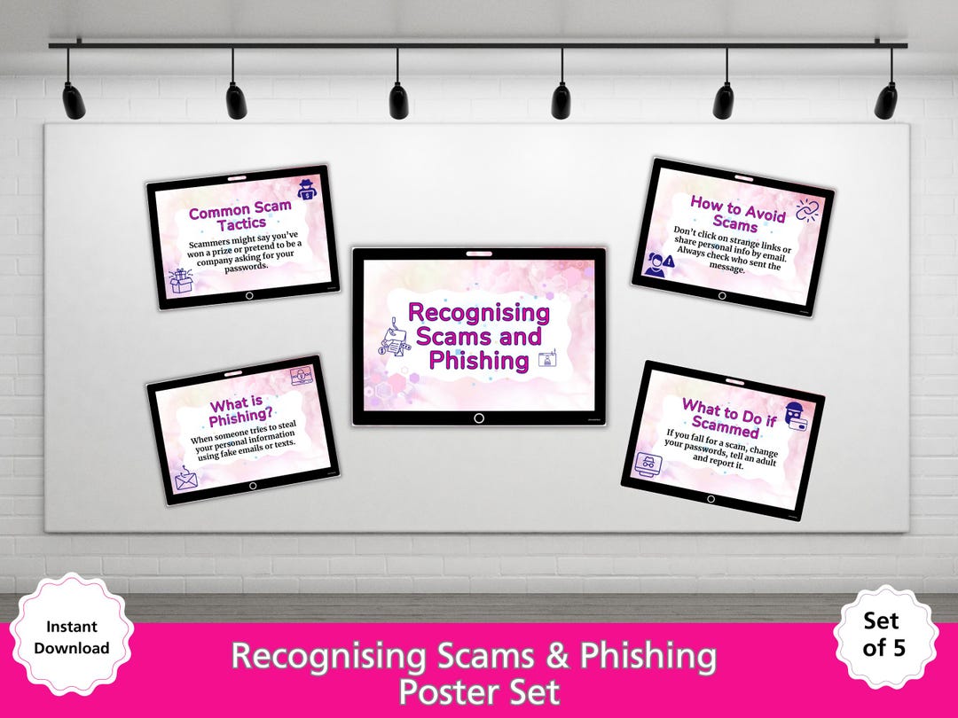Recognising Scams and Phishing Set of 5| Printable Internet Safety ...