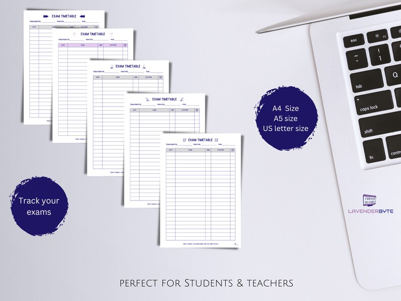 Exam Timetable Student Gcse Tracker Checklist Tech Printable - Etsy