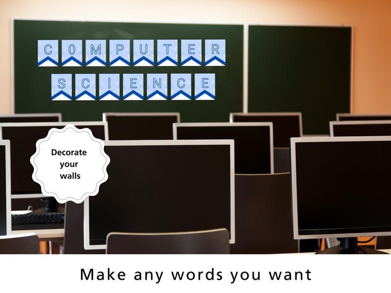 TECHNOLOGY Flag Bunting, Custom Classroom Display, Classroom Header ...