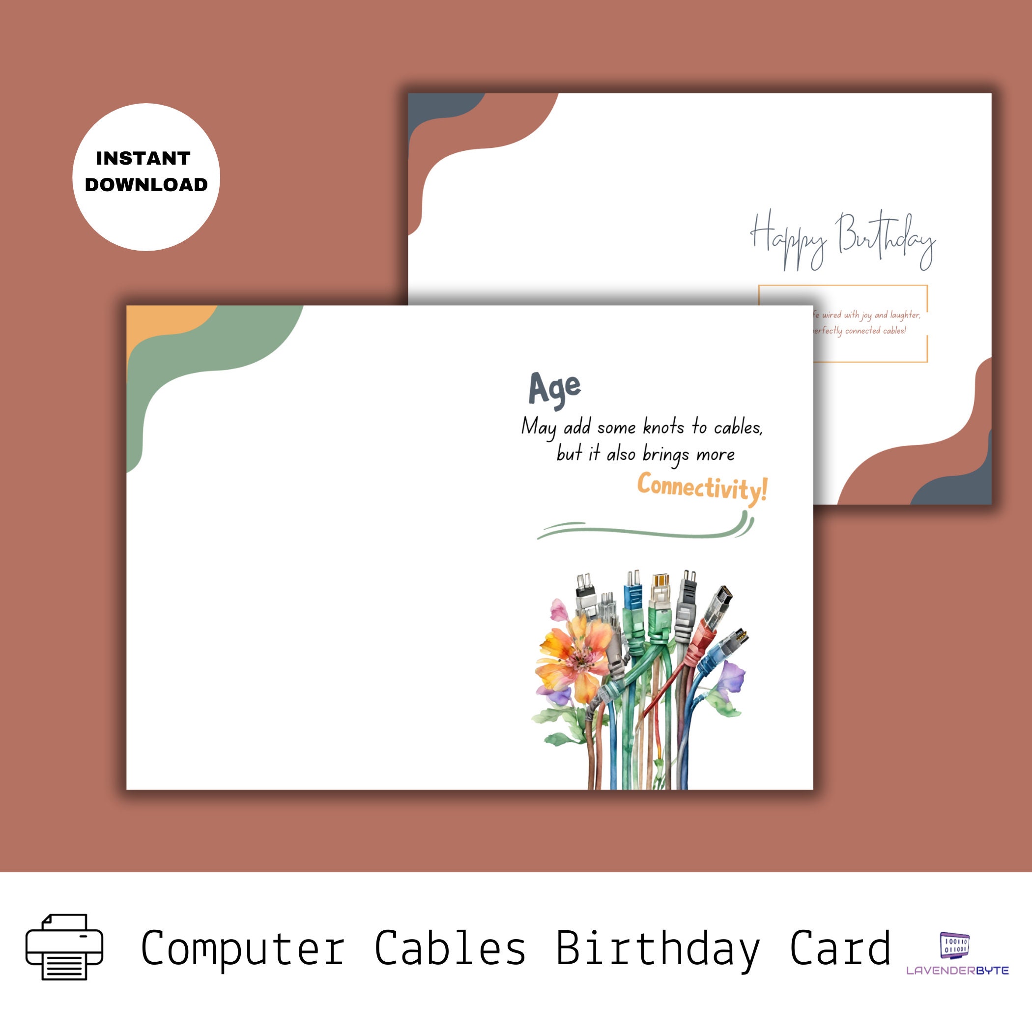 Cables Birthday Card | Printable Happy Birthday Download | Geeky ...