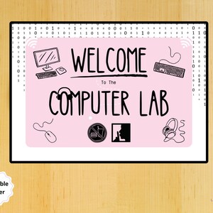 Computer Lab School Sign Classroom Decor Teacher Door Signs Computers ...