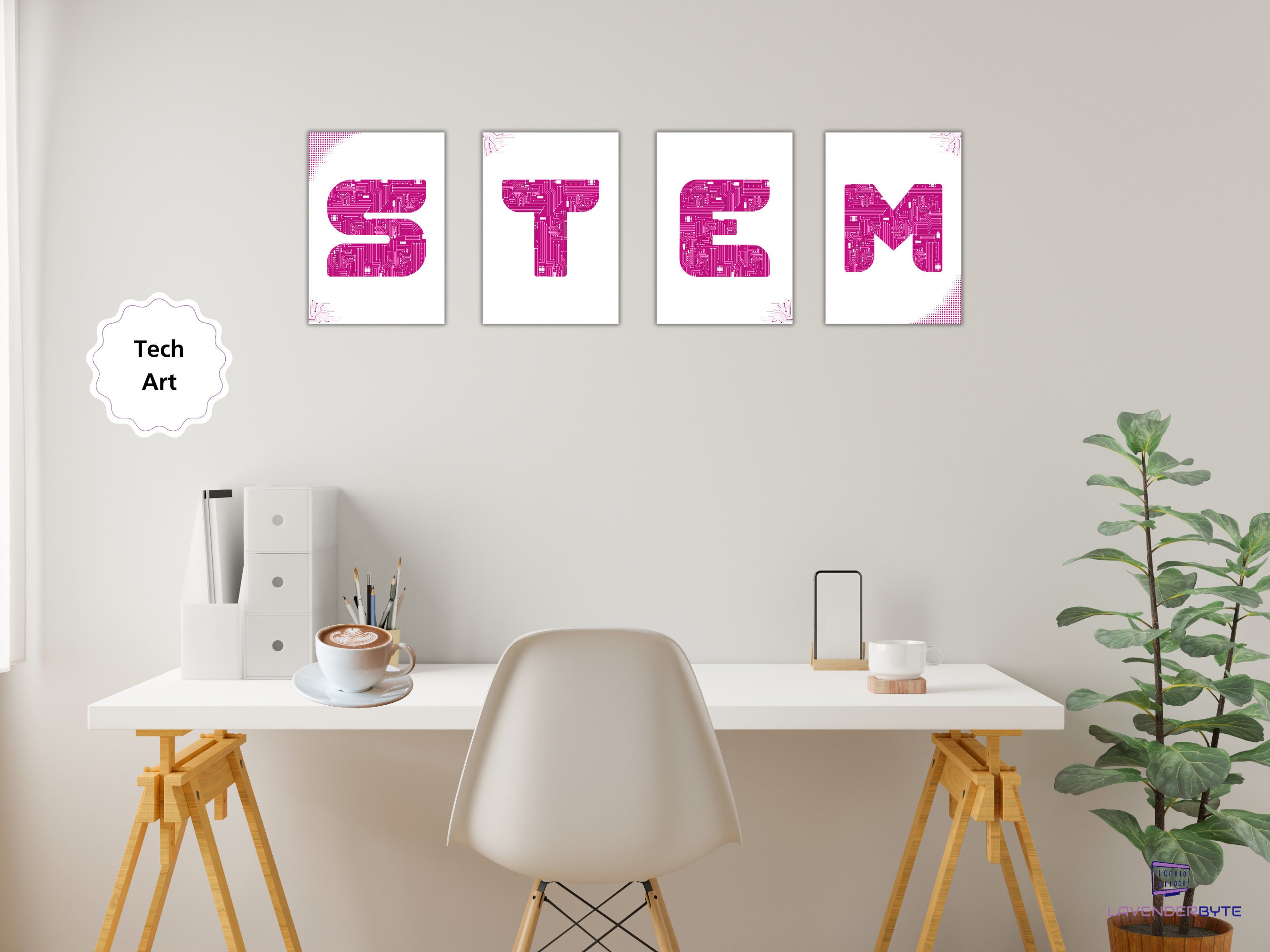 Classroom STEM Pink Circuit Posters Computing Inspiring Posters Tech ...