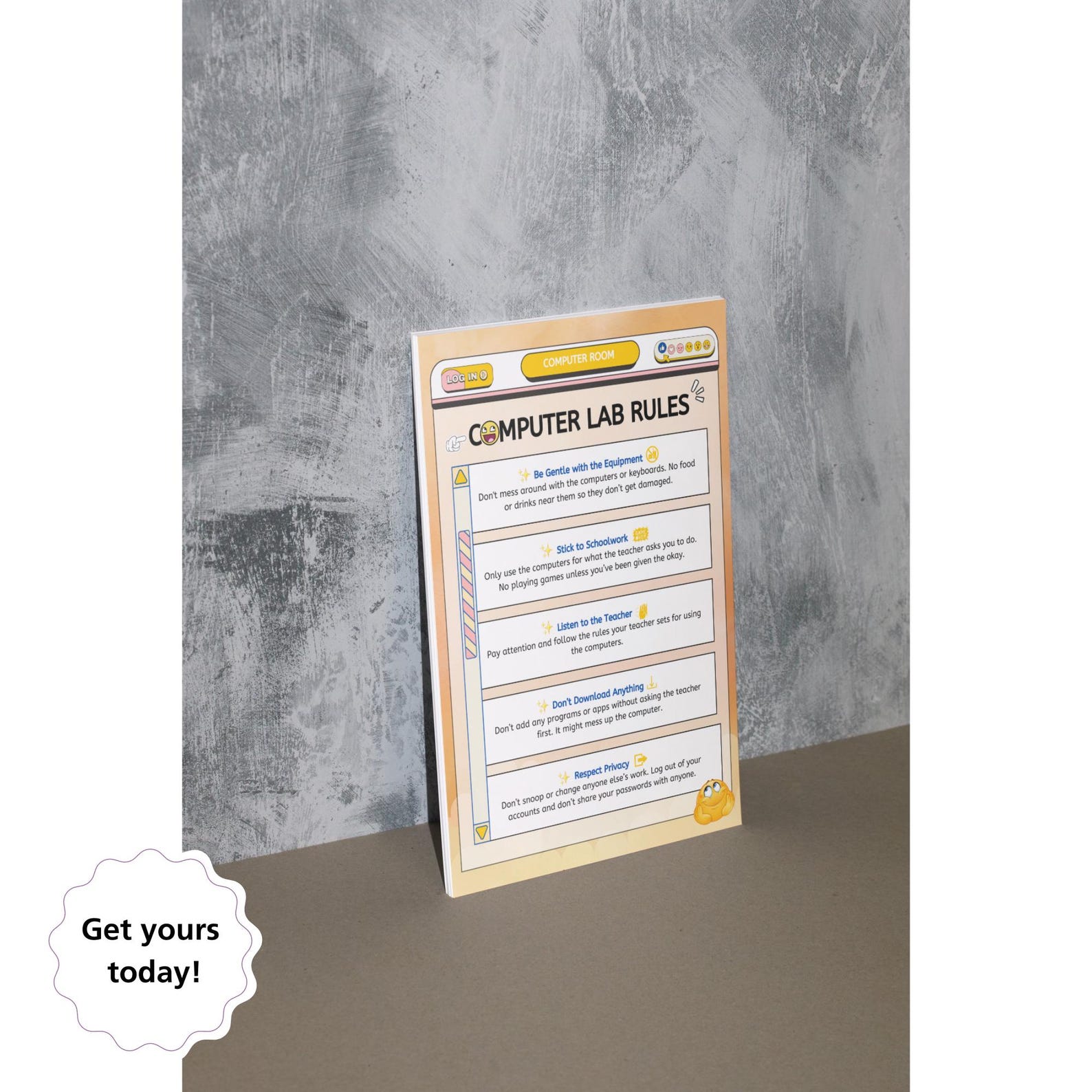 Computer Lab Rules Poster |classroom Rules | Computer Science & ICT ...