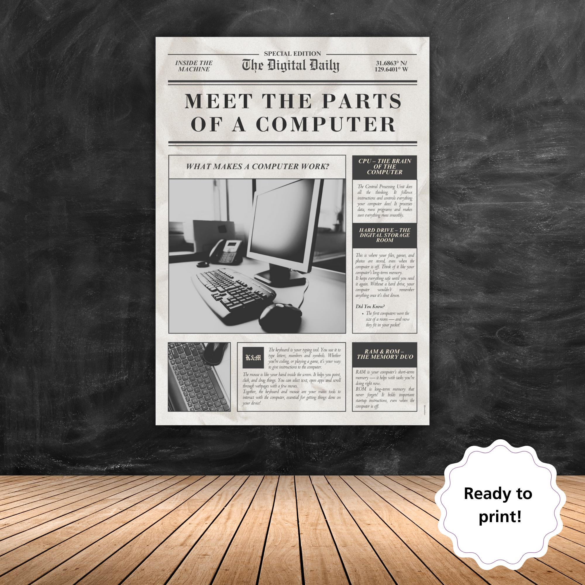 Meet the Parts of a Computer Poster – Newsletter Style – Perfect for ...