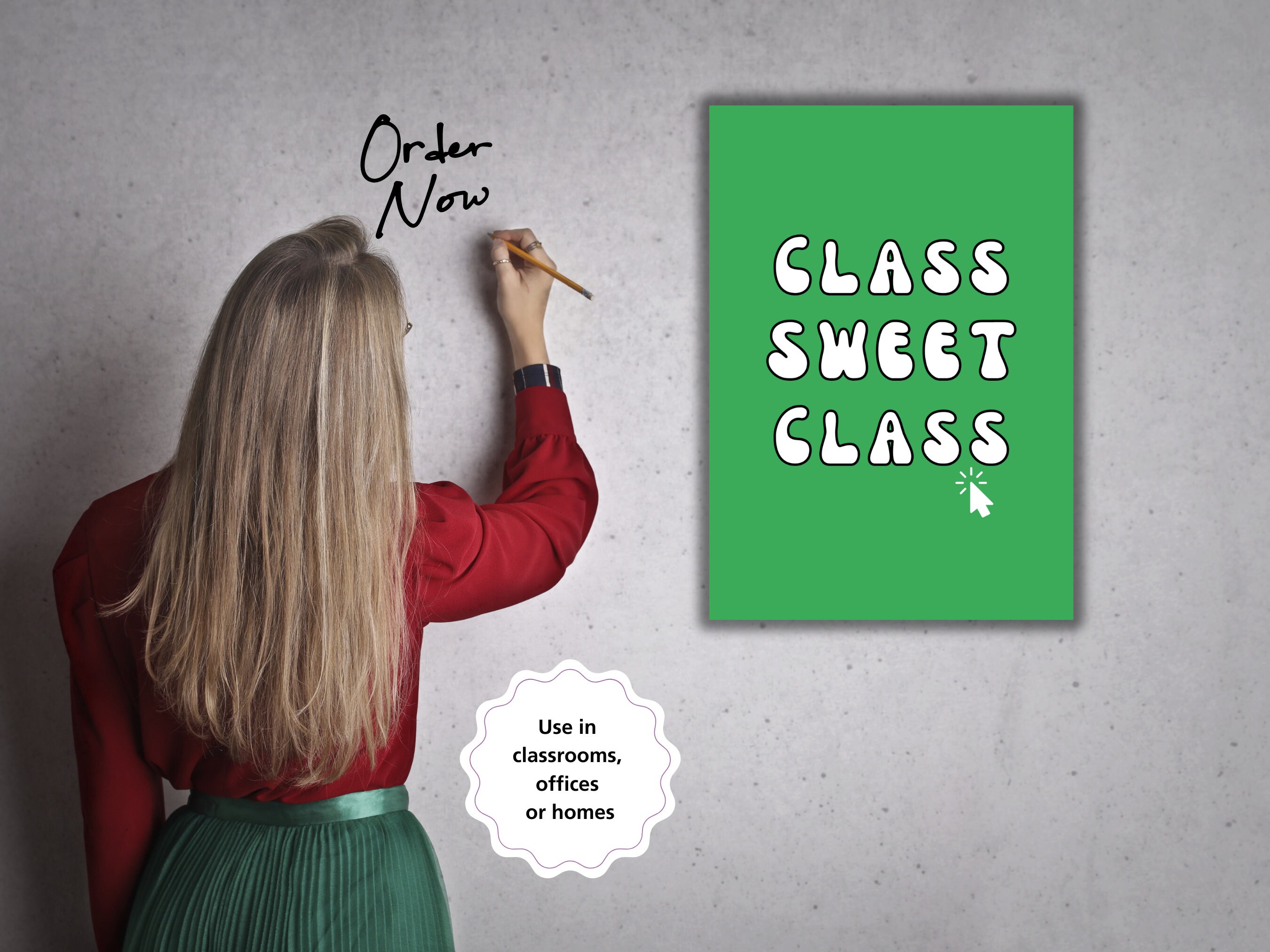 Retro Classroom Poster - Class Sweet Class Typography Print, Computer ...