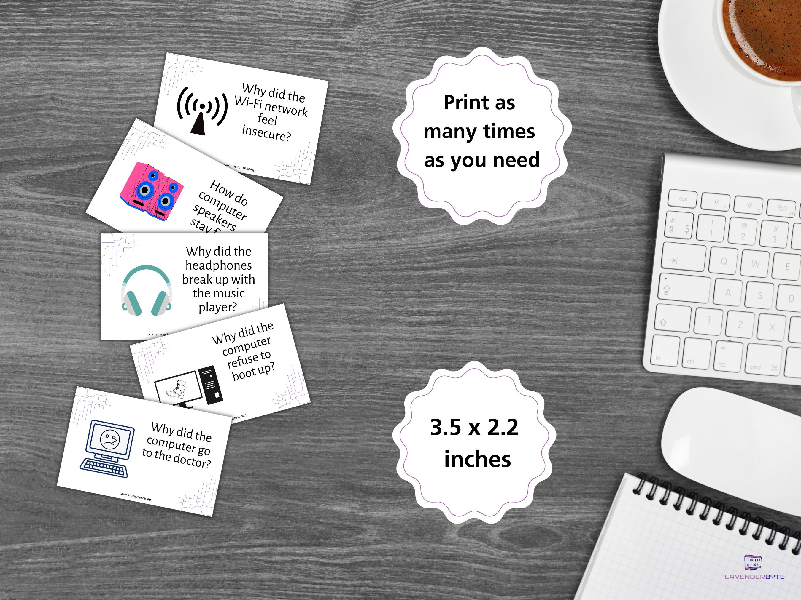 Back to School Lunchbox Jokes for Kids Technology Theme Cards Computing ...