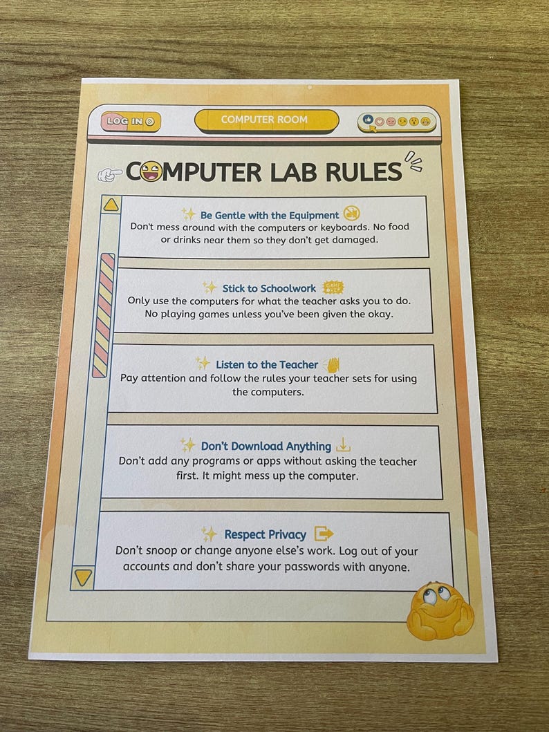 Computer Lab Rules Poster |classroom Rules | Computer Science & ICT ...