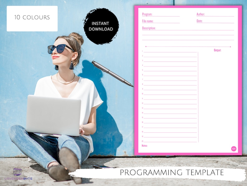 Coding Template Programming Template Note Pages Algorithm Lined Paper Printable Computer Science