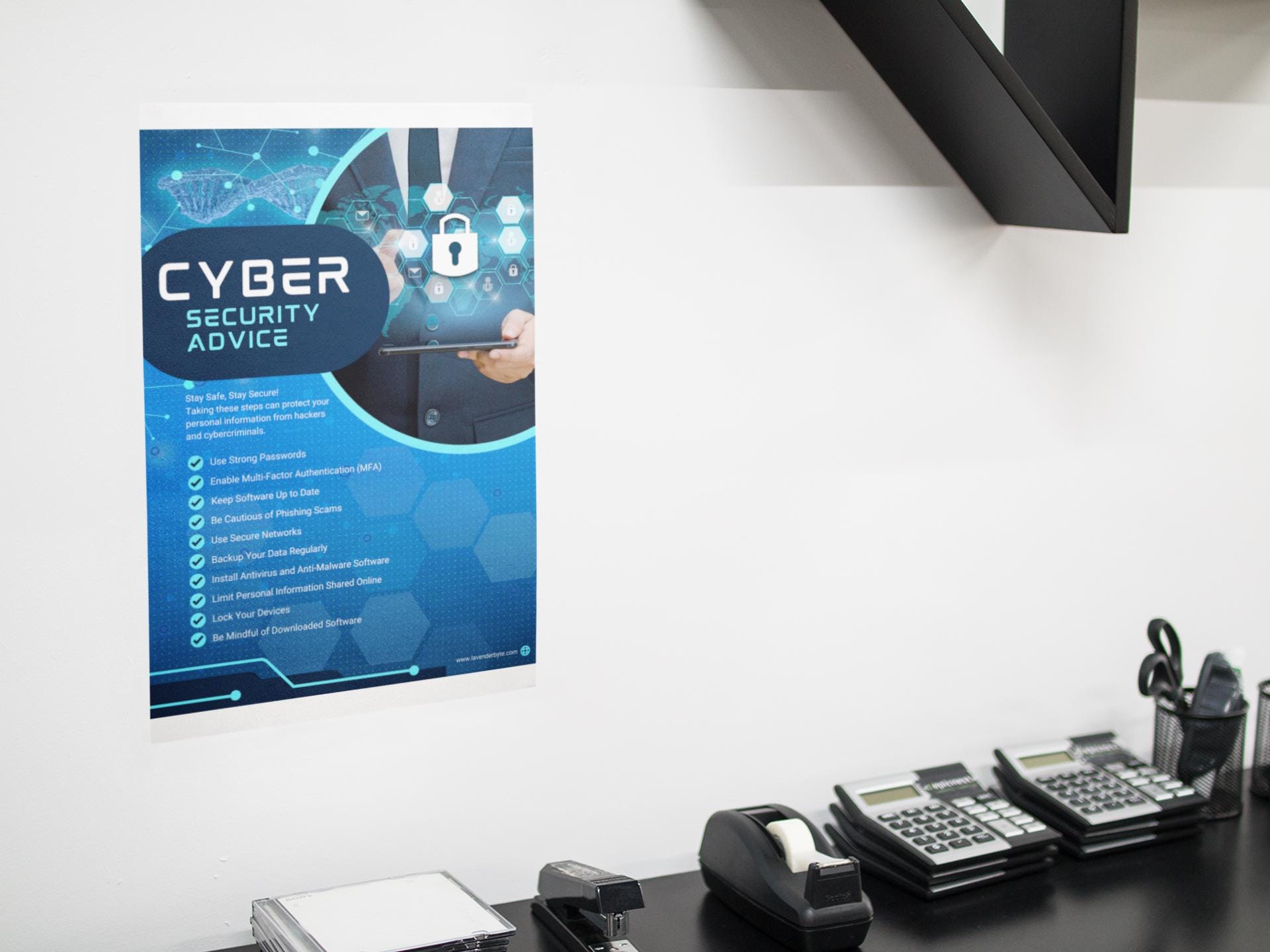 Cyber Security Advice Poster - Printable Computer Tips| Online Safety ...