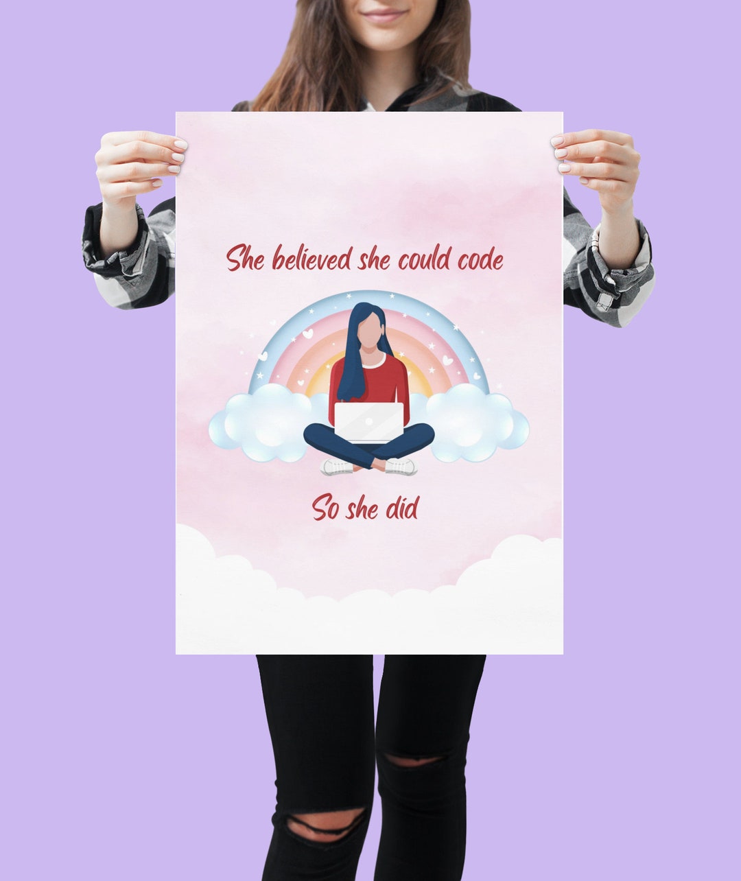 Girls Who Code Poster | Steminist Coder Print | Tech Office Wall Art ...