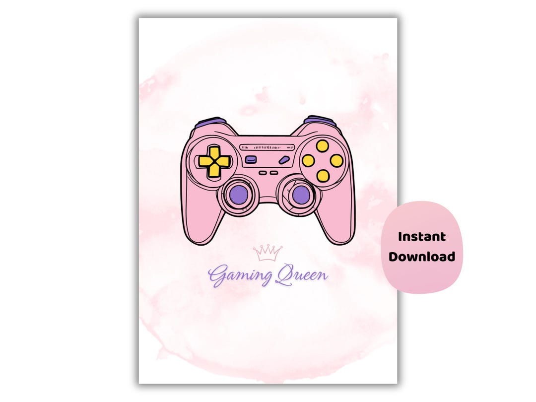 Gaming Queen Poster Printable – Pink Gamer Wall Art - Etsy