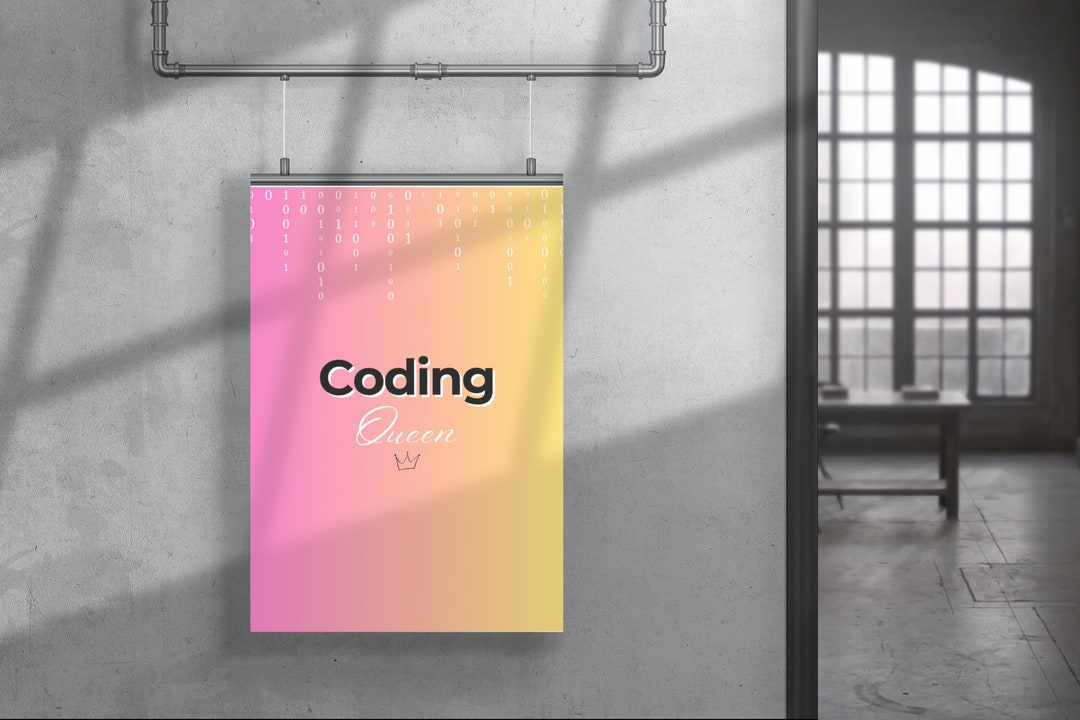 Coding Queen Print | Tech Girls Wall Art | "she Can Code" Poster ...