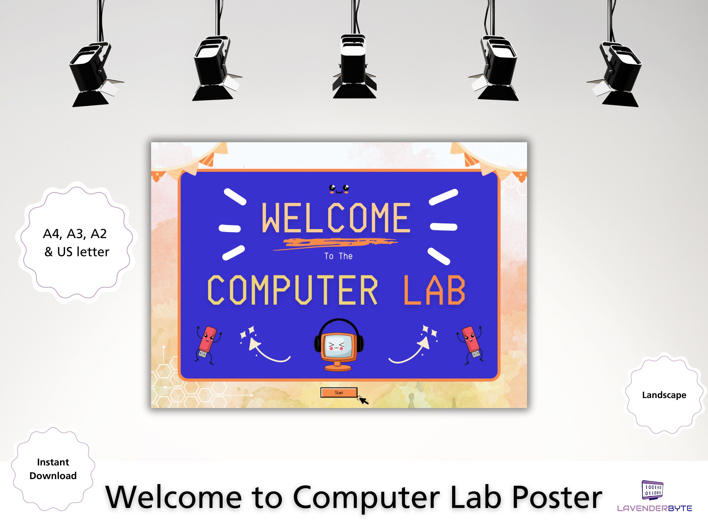 Computer Lab Cute Sign School Classroom Computing Decor Teacher Door ...