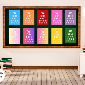 Women in Tech Rule Classroom Display Poster: Eye Chart Printable Art ...