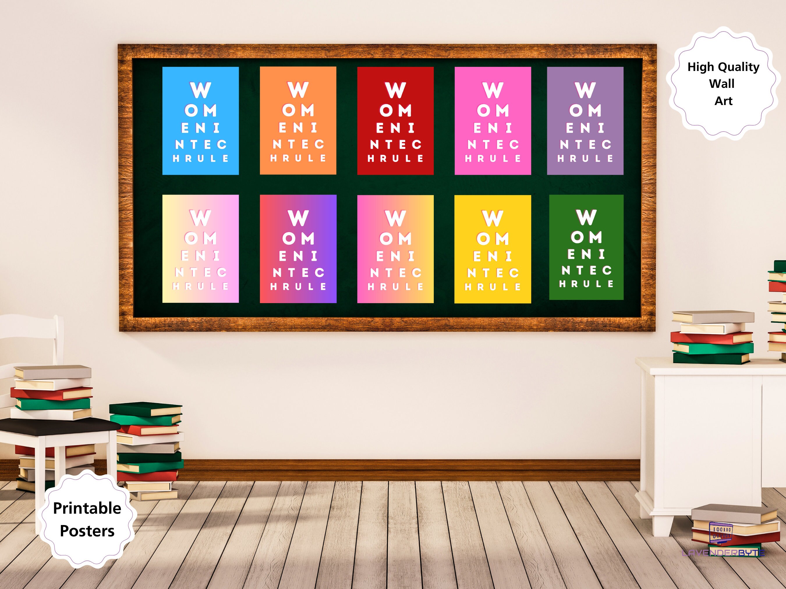 Women in Tech Rule Classroom Display Poster: Eye Chart Printable Art ...