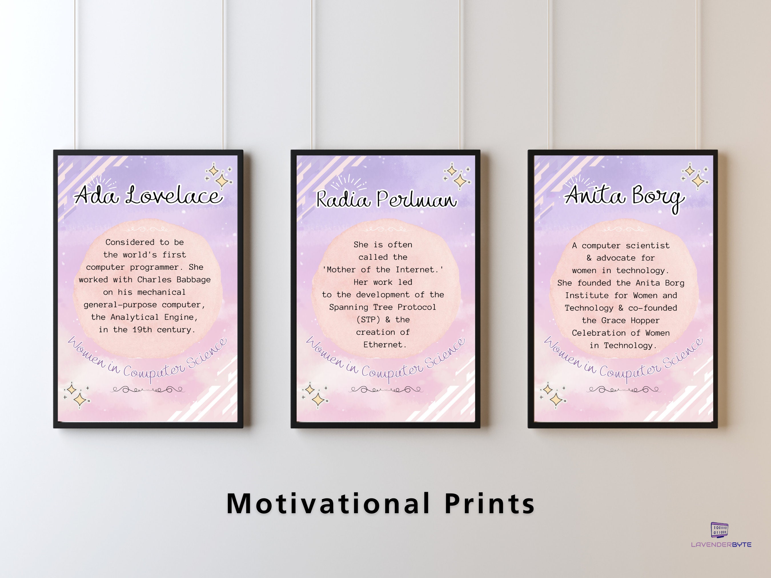 Women in Computer Science Posters Bundle - Set of 20 Female Tech Prints ...