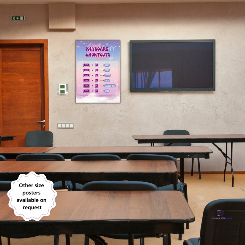 Keyboard Shortcuts Classroom Decor - Cute Chalkboard Style Poster for ...