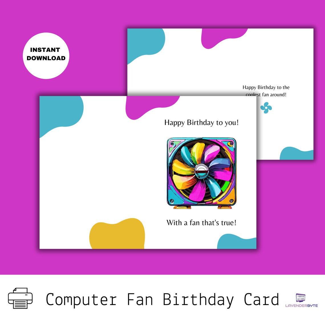 Computer Fan Birthday Card | Printable Geeky Birthday Card ...
