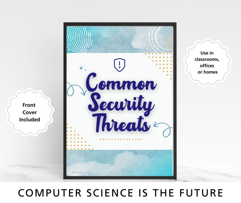 Computer Security Threats Cheat Sheet Posters - Technology Classroom ...