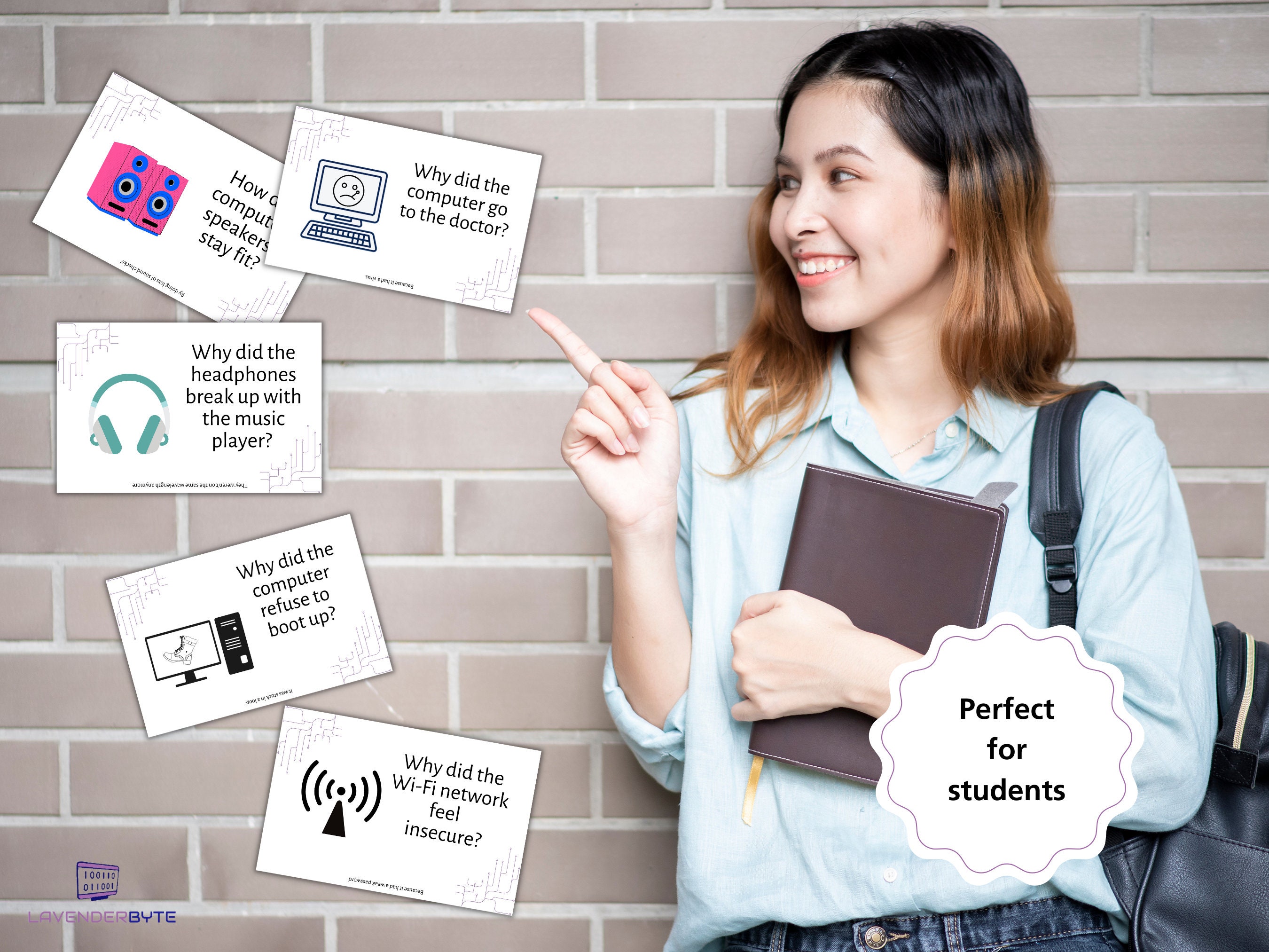 Back to School Lunchbox Jokes for Kids Technology Theme Cards Computing ...