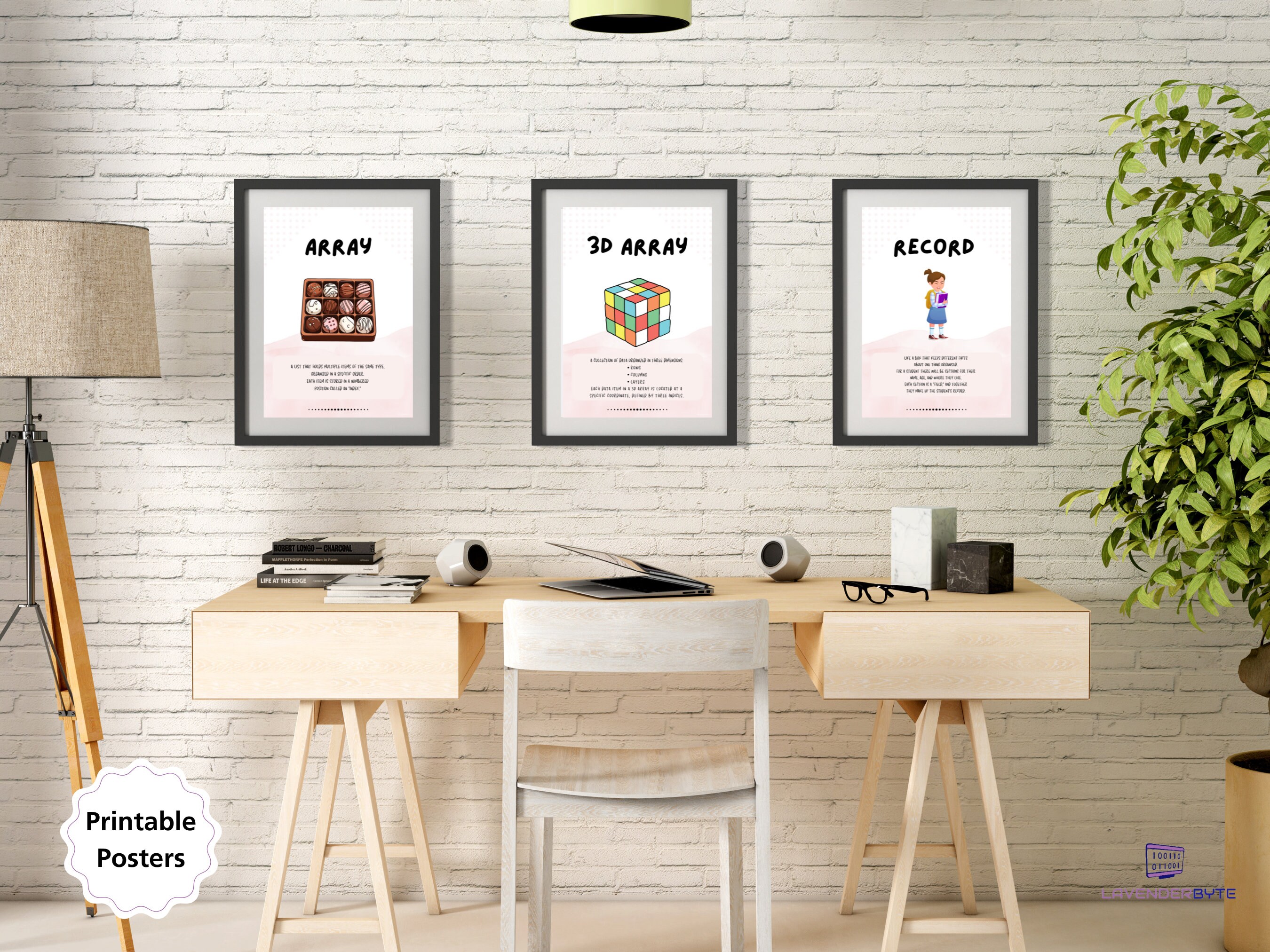 Tech Classroom Posters Computer Science Help Cheat Sheet Computing Lab Data Structure Set Bundle ...