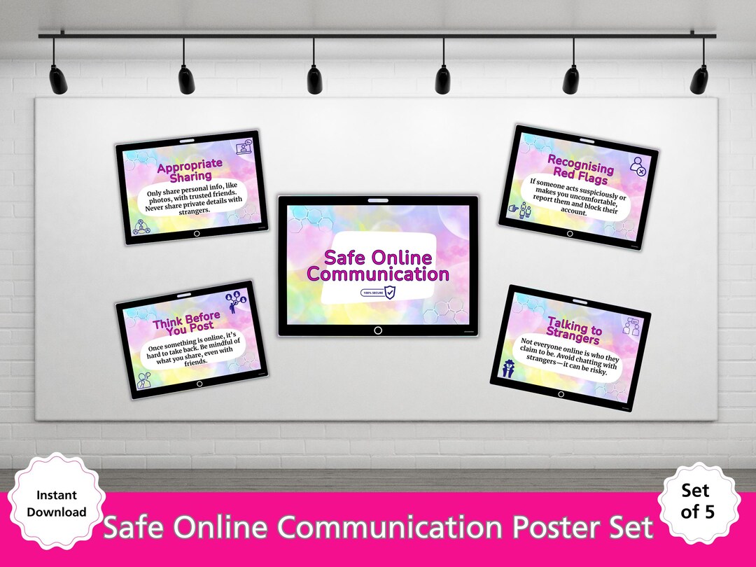 Safe Online Communication Posters (set of 5)| Digital Printable ...