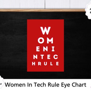 Women in Tech Rule Classroom Display Poster: Eye Chart Printable Art ...