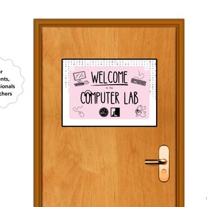 Computer Lab School Sign Classroom Decor Teacher Door Signs Computers ...