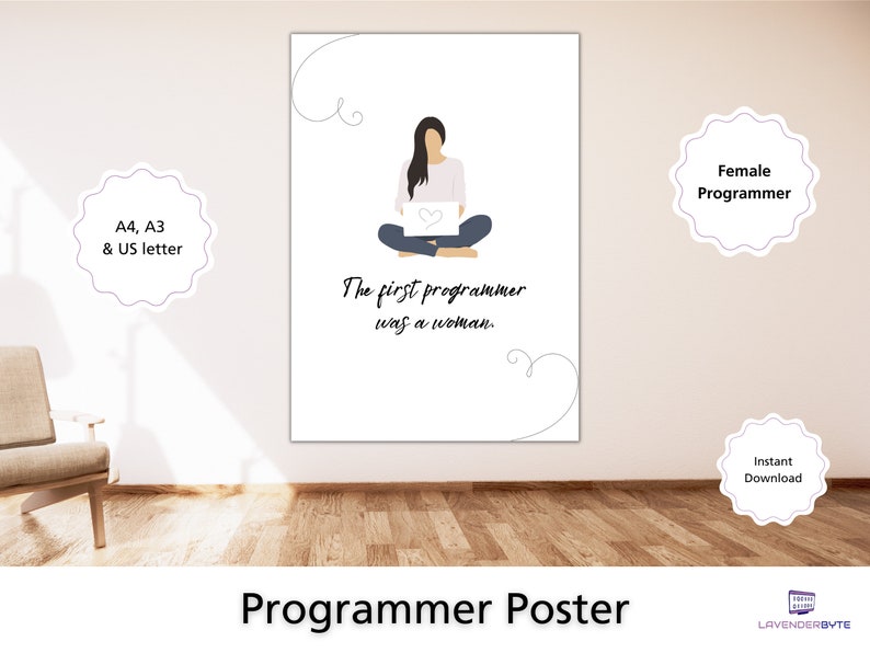 Girls Who Code Wall Art Computer Science Programming Poster ...