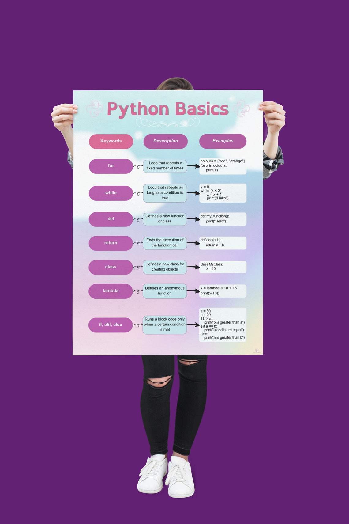 Coding Python Cheat Sheet - Programmer Reference, Printable Help for ...
