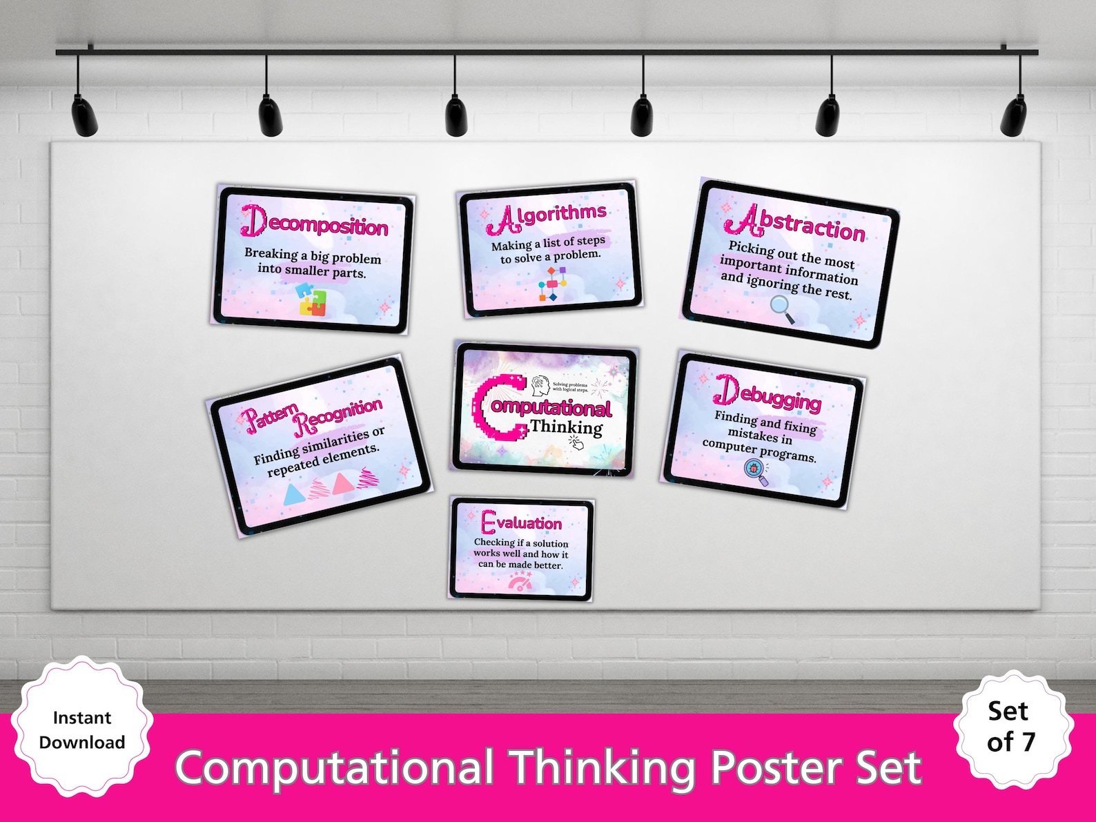 Computational Thinking Classroom Posters | Decor Computer Science Set ...