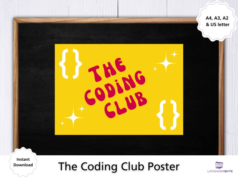 Classroom Coding Club Poster - Retro Typography for Programmers ...