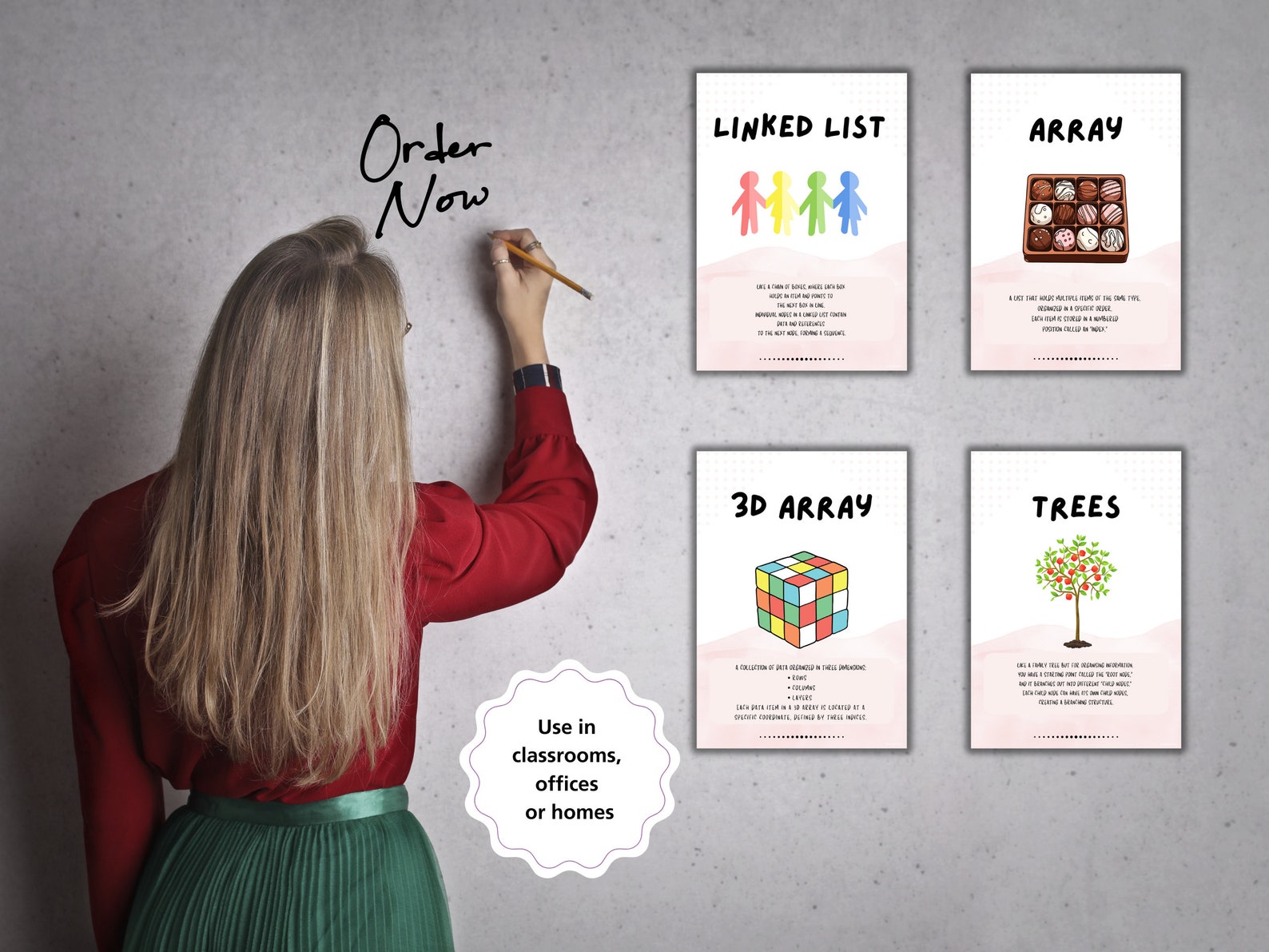 Tech Classroom Posters Computer Science Help Cheat Sheet Computing Lab Data Structure Set Bundle ...