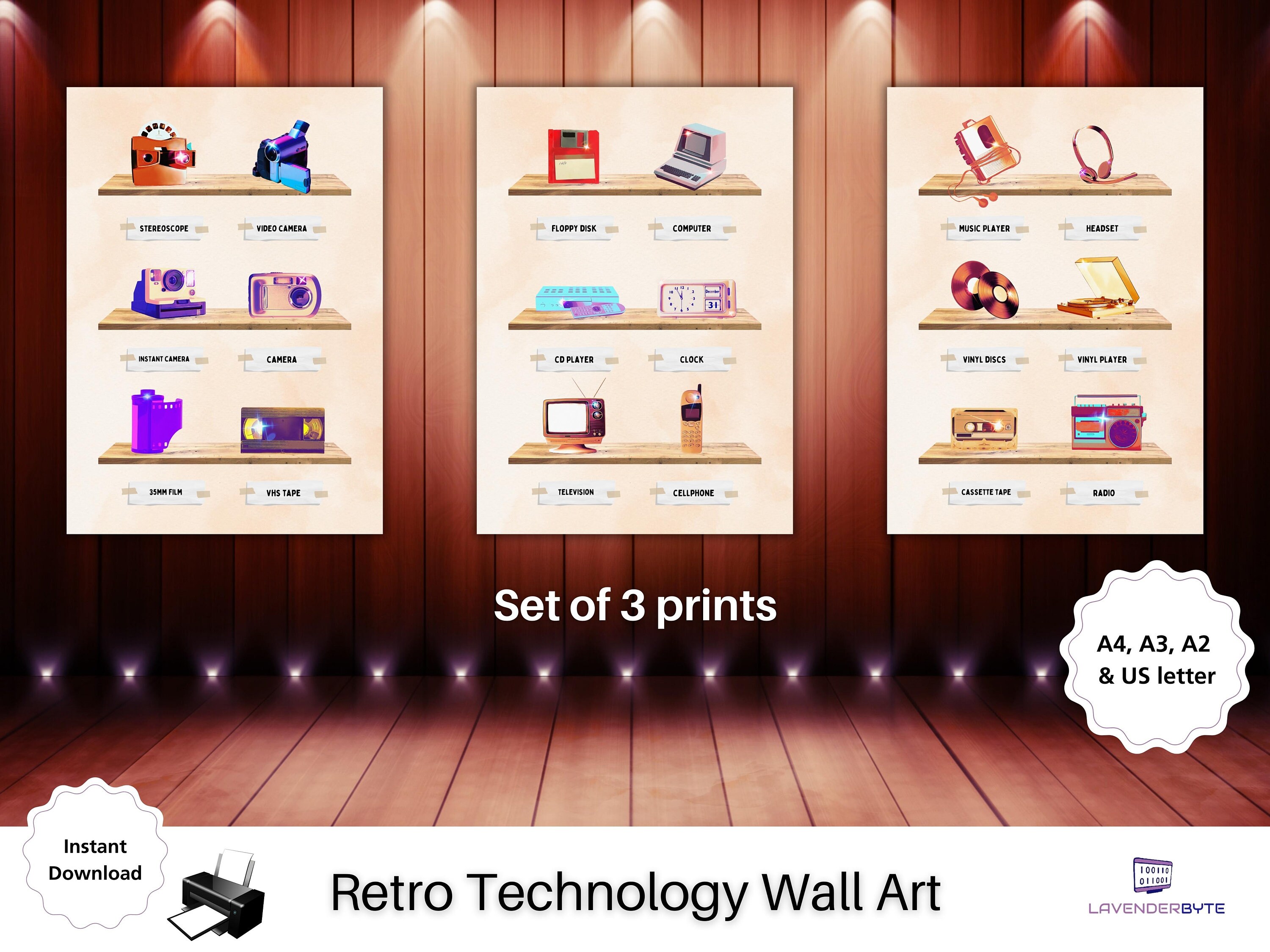 Classic Retro Gaming Print - Computer Posters Set of 3, GCSE STEM ...