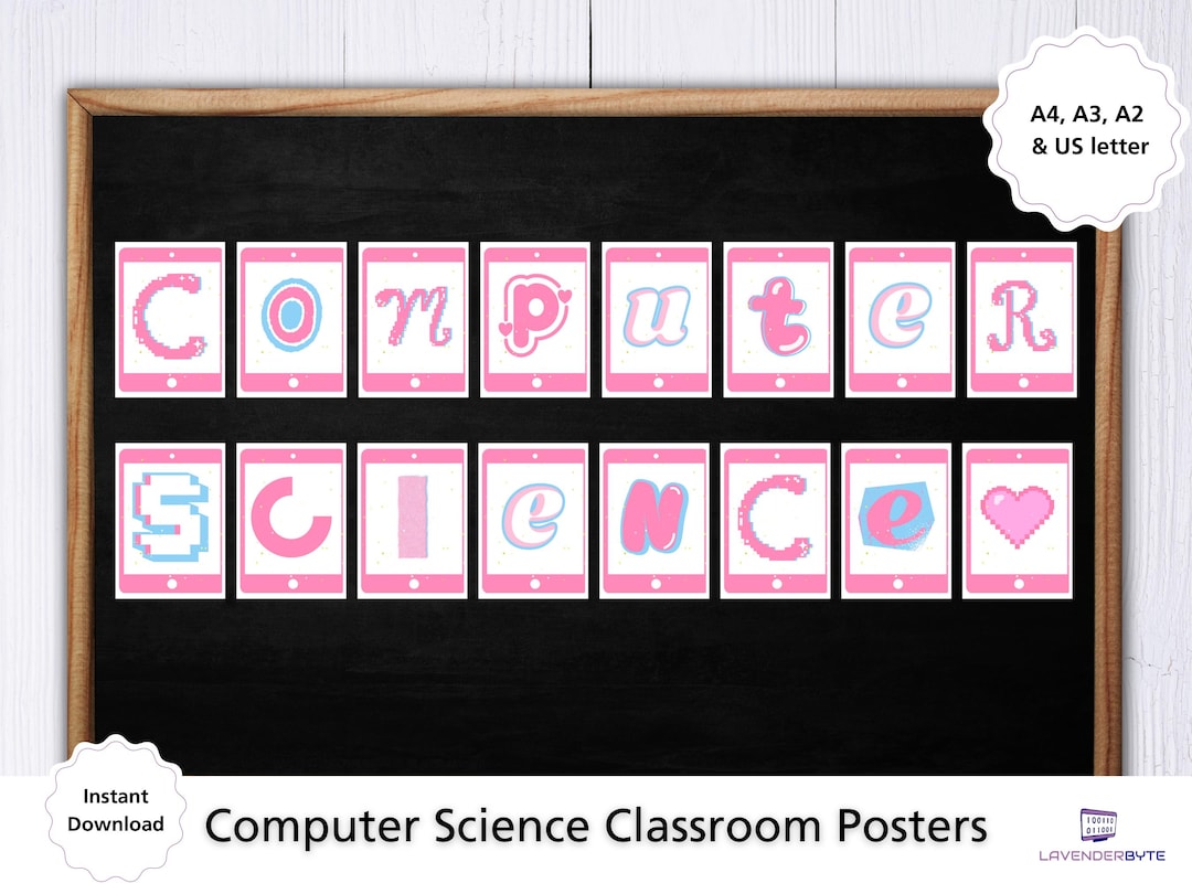 Pink Classroom Computer Science Letter Posters |fun Inspiring Tech ...