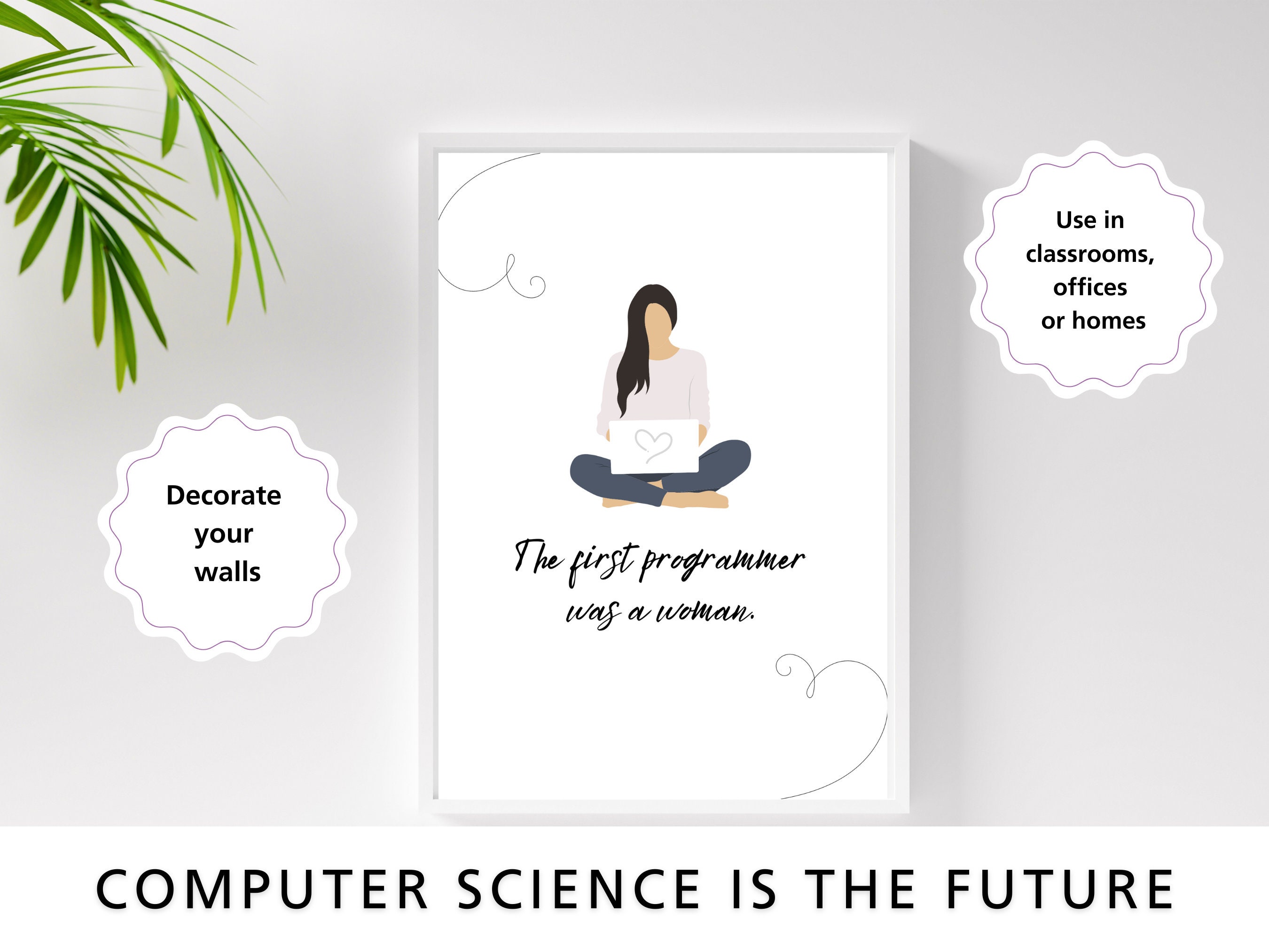 Girls Who Code Wall Art Computer Science Programming Poster ...