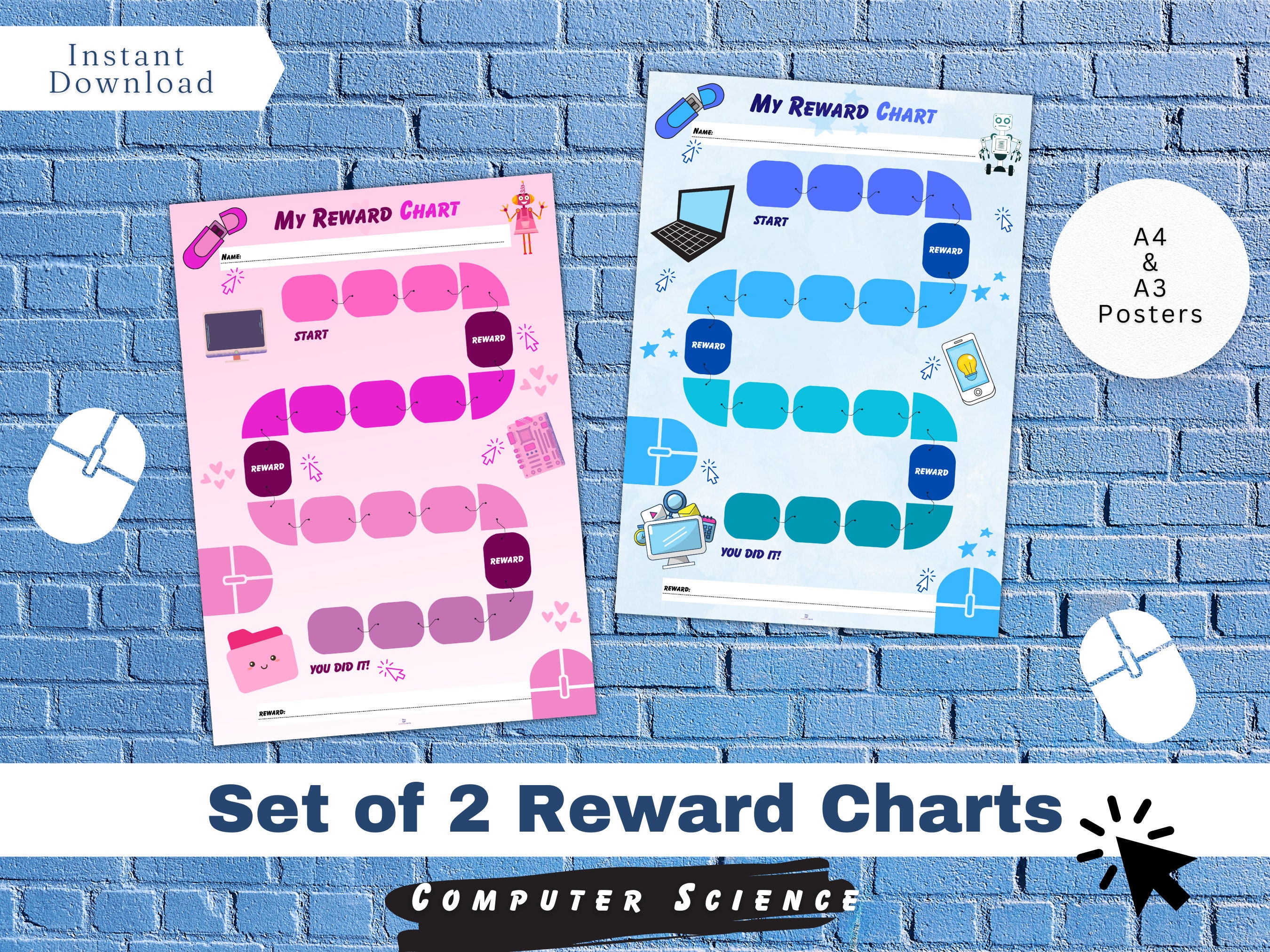 Technology Kids Reward Chart Daily Routine & Behaviour Tracker Children ...