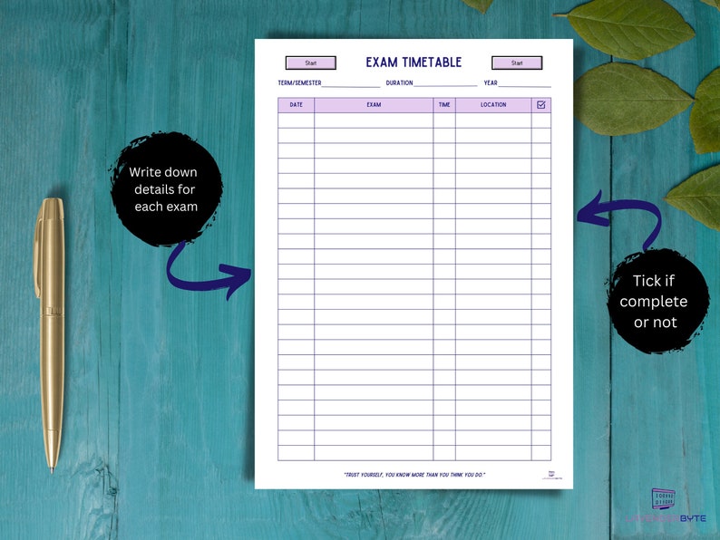 Exam Timetable Printable | GCSE Study Planner & Revision Log - Etsy ...